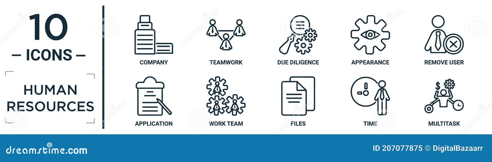 Linear Multitask Icon From Human Resources Outline Collection. Thin ...