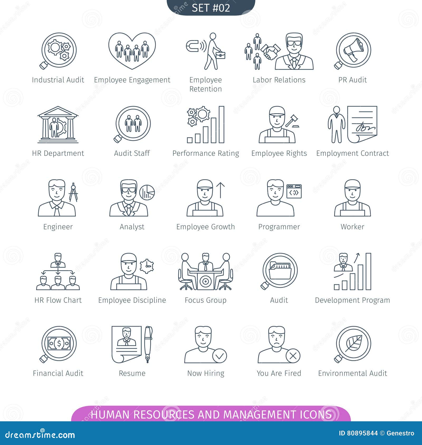 Human Resources Linear Set 02 Stock Illustrations – 1 Human Resources ...