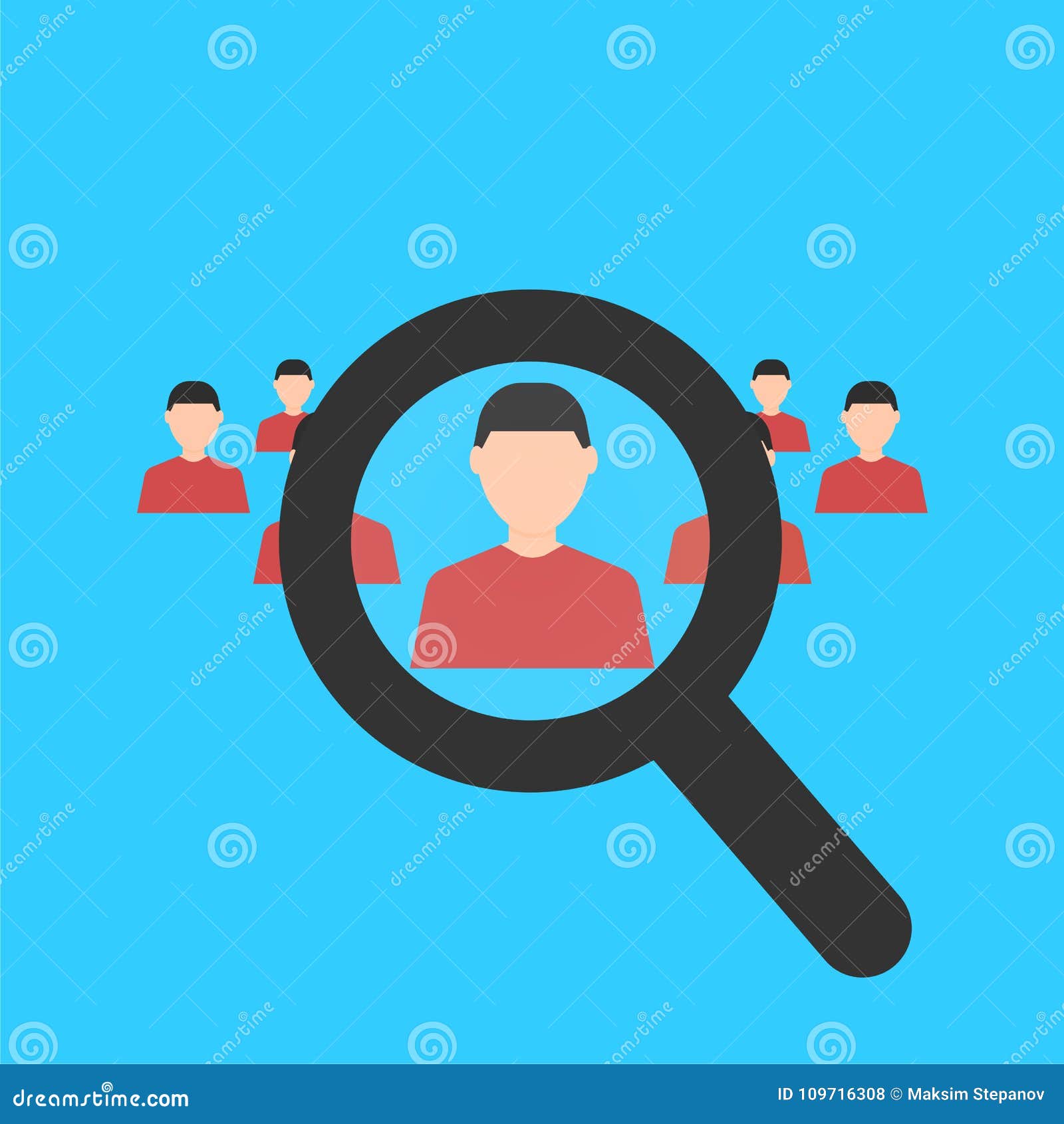 Human Resources Magnifier Searching A Man Search For Employe