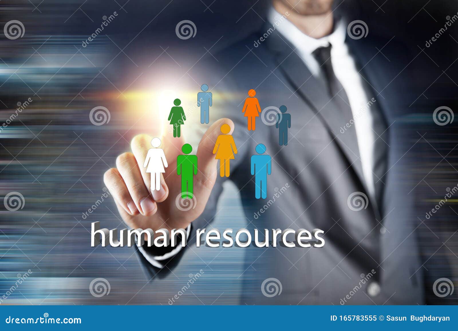Human Resources Management Concept on a Virtual Screen Interface Stock ...