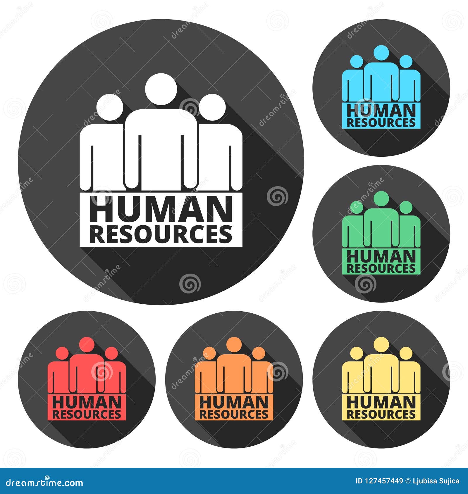 Human Resources and Management Icons Set Stock Vector - Illustration of ...
