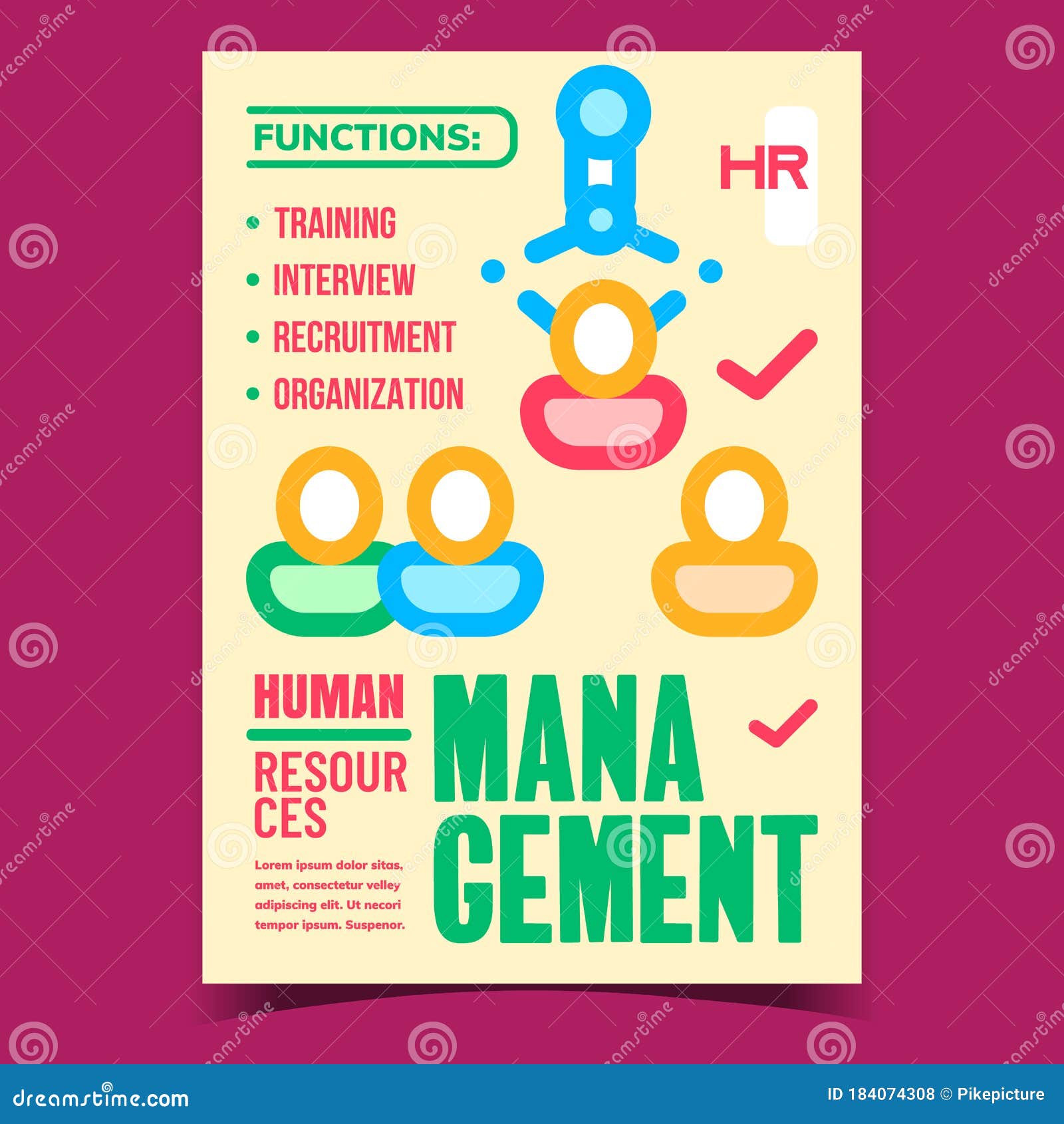 Human Resources Management Promo Poster Vector Stock Vector ...