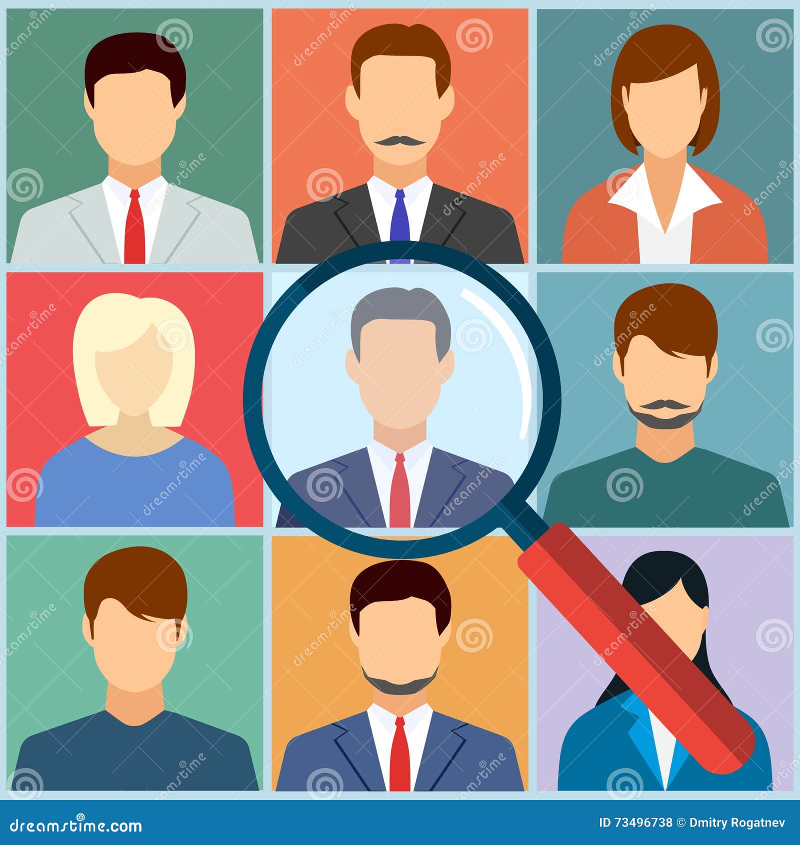 Human Resources Management Select Employee Stock Vector - Illustration ...