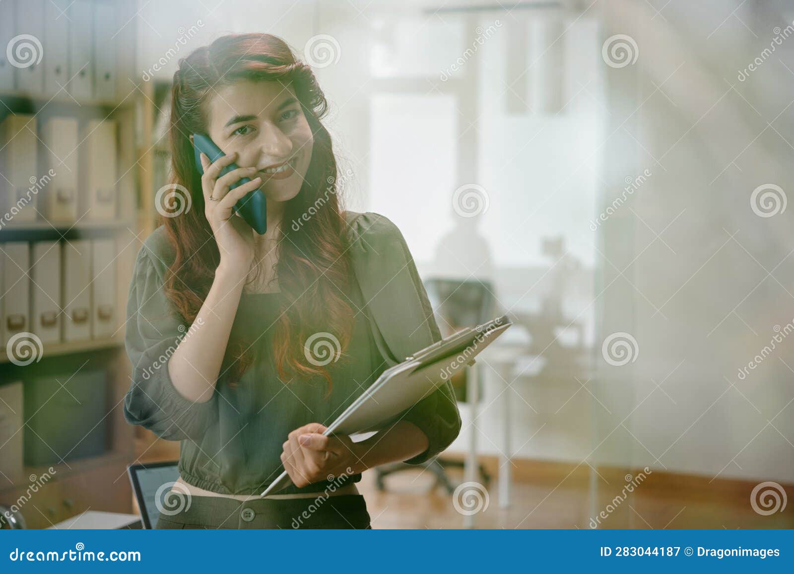 Human Resources Manager Calling Stock Image - Image of folder ...