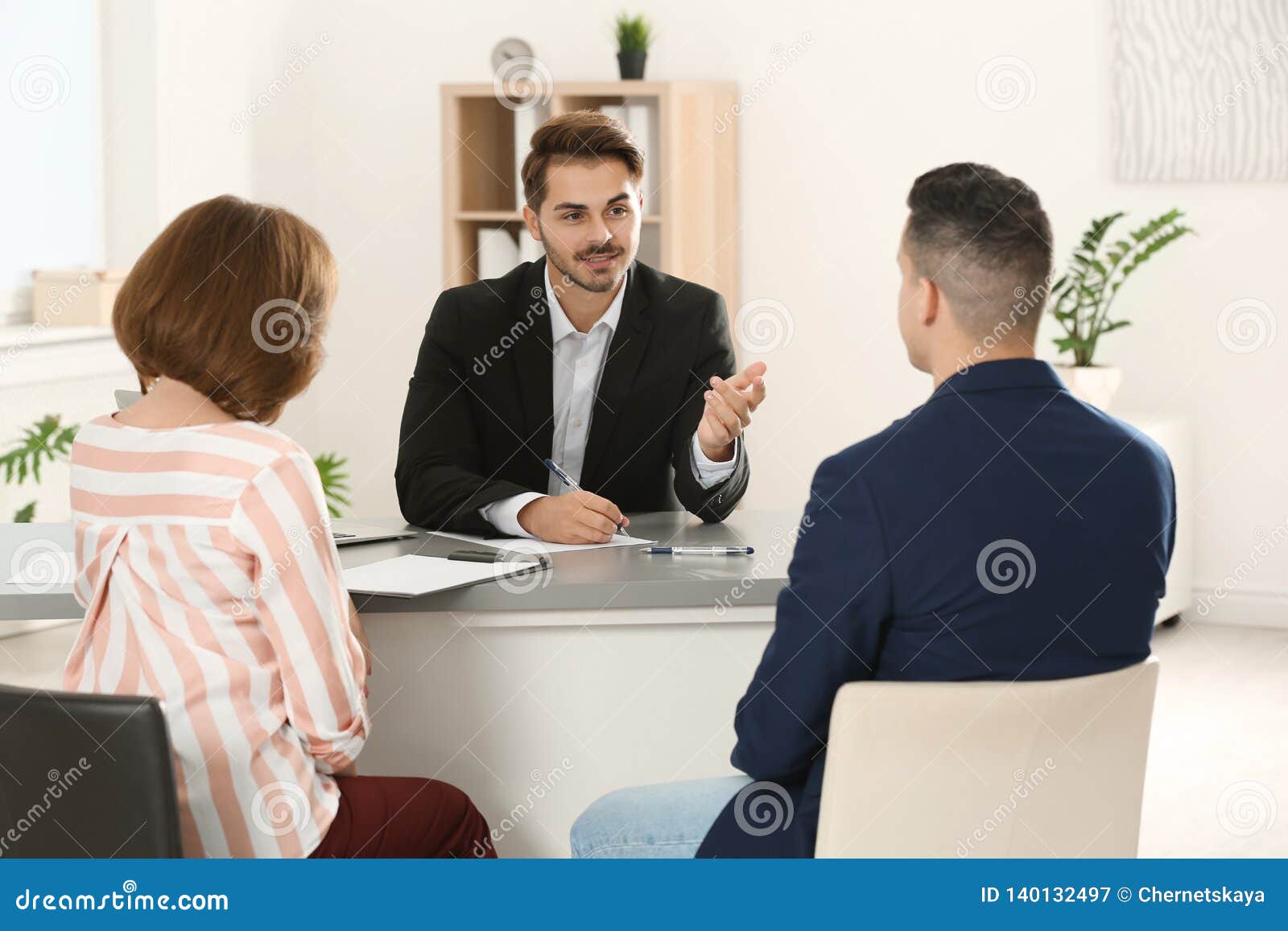 Human Resources Manager Conducting Job Interview with Applicants Stock ...
