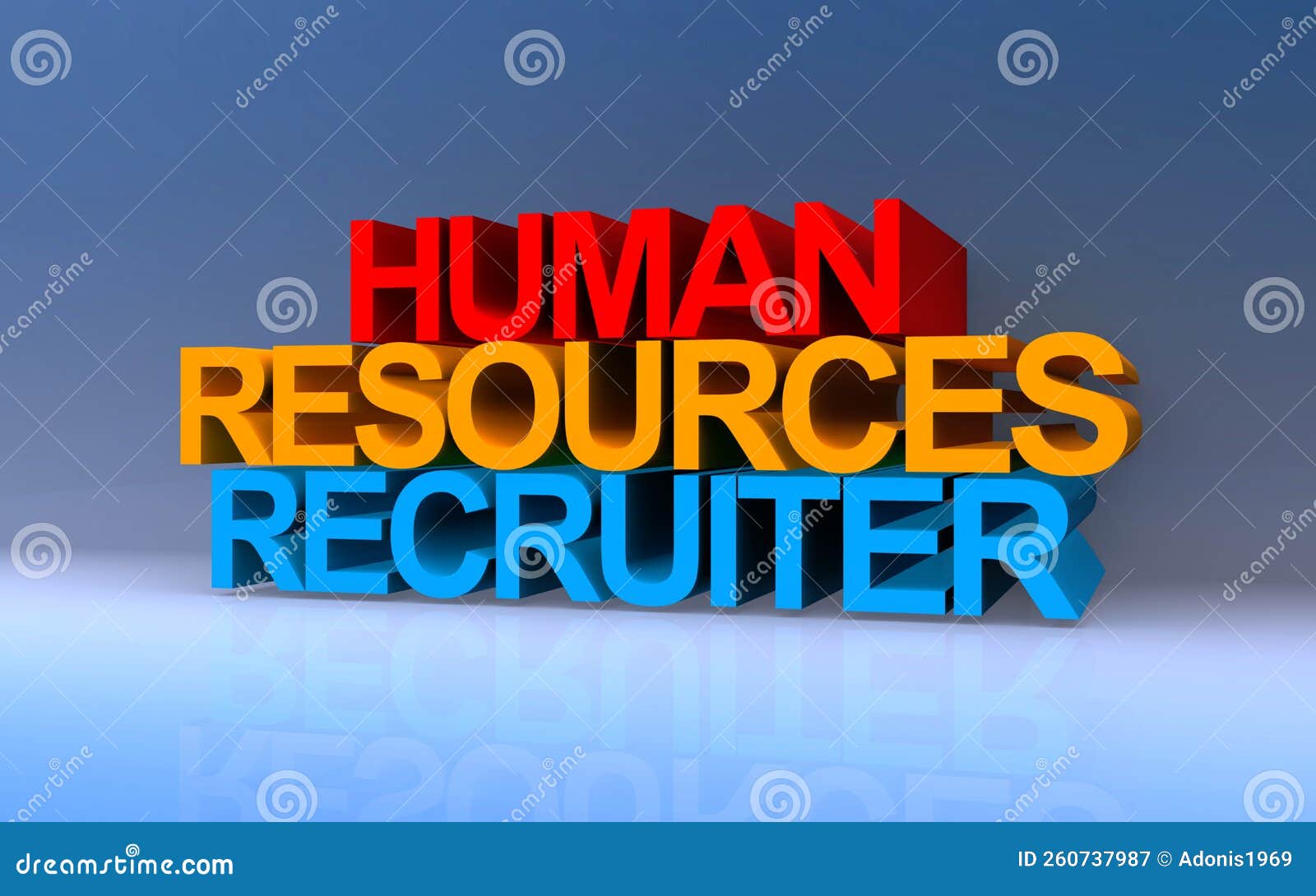 Human Resources Recruiter on Blue Stock Illustration - Illustration of ...