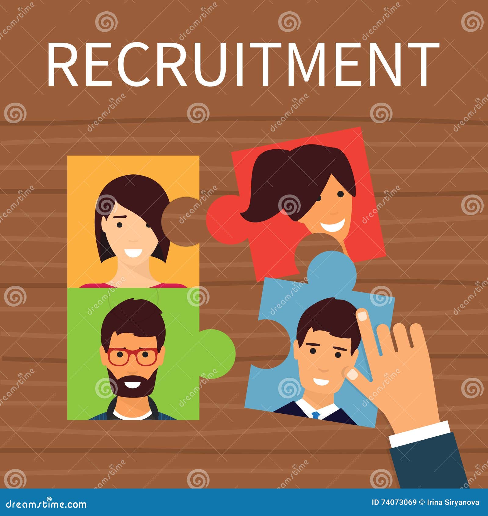 Human Resources, Recruiting Concept Stock Vector - Illustration of ...