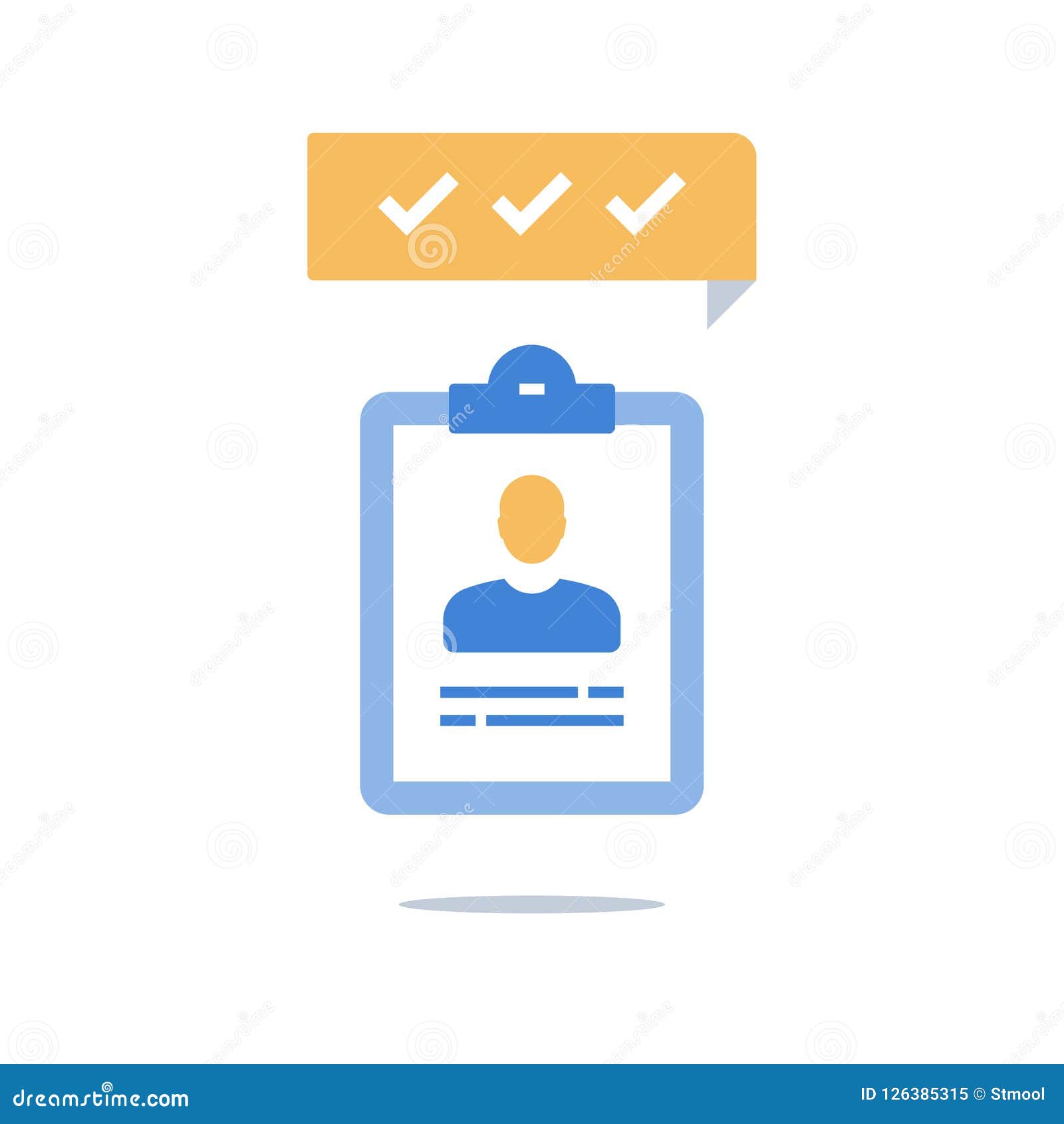 Poll Survey Form Document Vector With Yes Selected Choice Check Mark ...