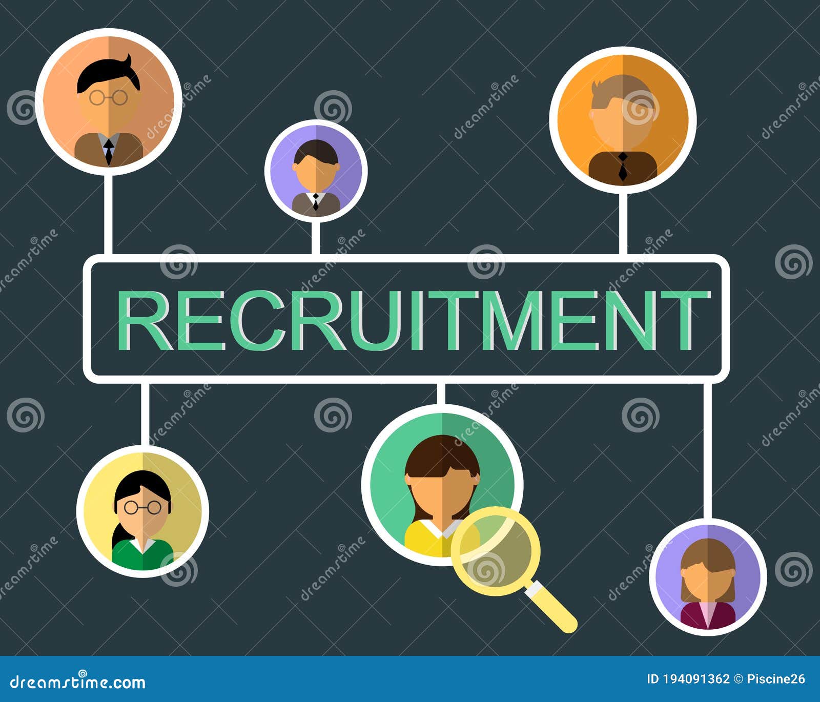 Human Resources - Recruitment Sign Vector Stock Vector - Illustration ...
