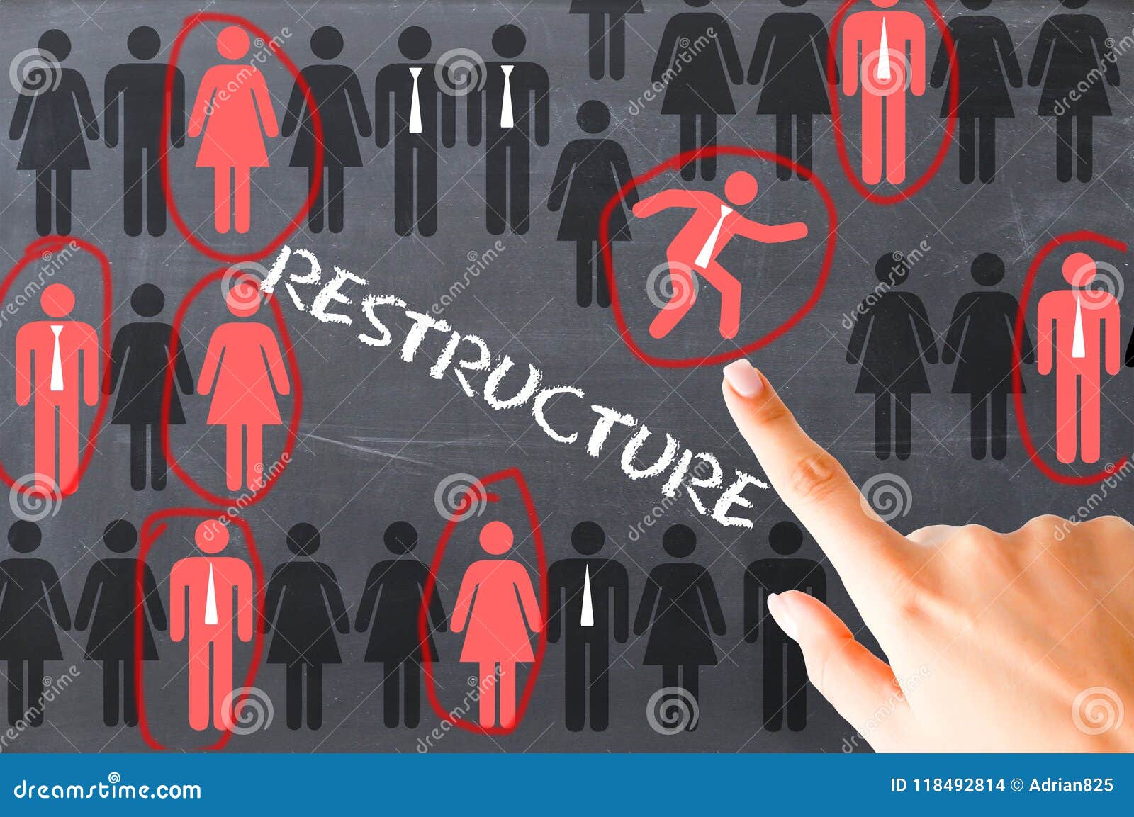 Human Resources Restructuring Process Illustrated on Blackboard Stock ...