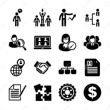 Human Resources Solid Icons Stock Vector - Illustration of choose ...
