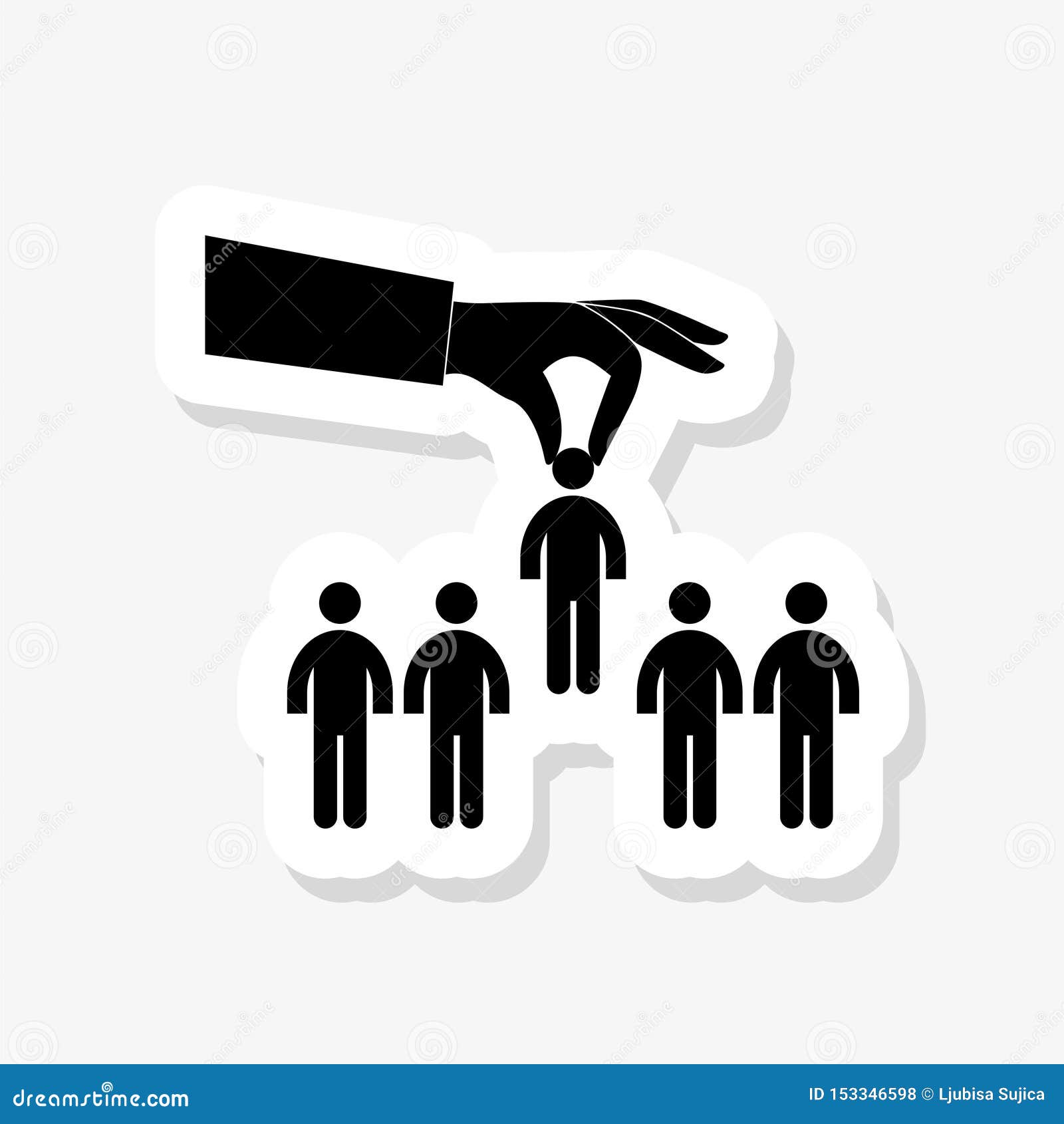 Human Resources Sticker on White Background. Flat Style Stock Vector ...