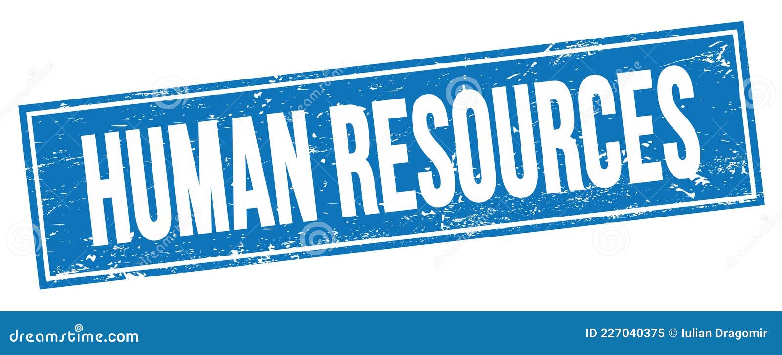 HUMAN RESOURCES Text on Blue Grungy Rectangle Stamp Stock Illustration ...