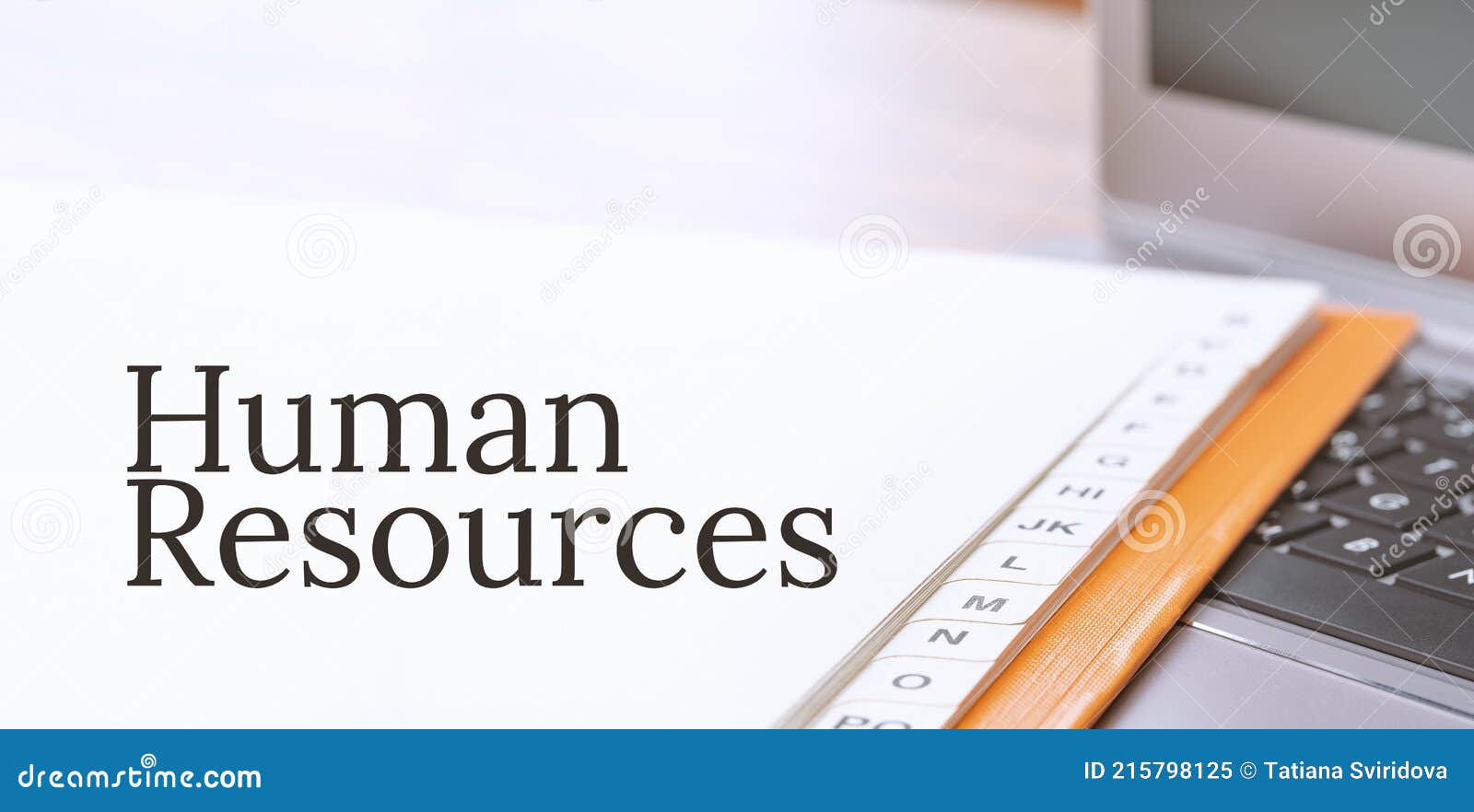Human Resources Text on Index File Folder and Laptop Stock Image ...