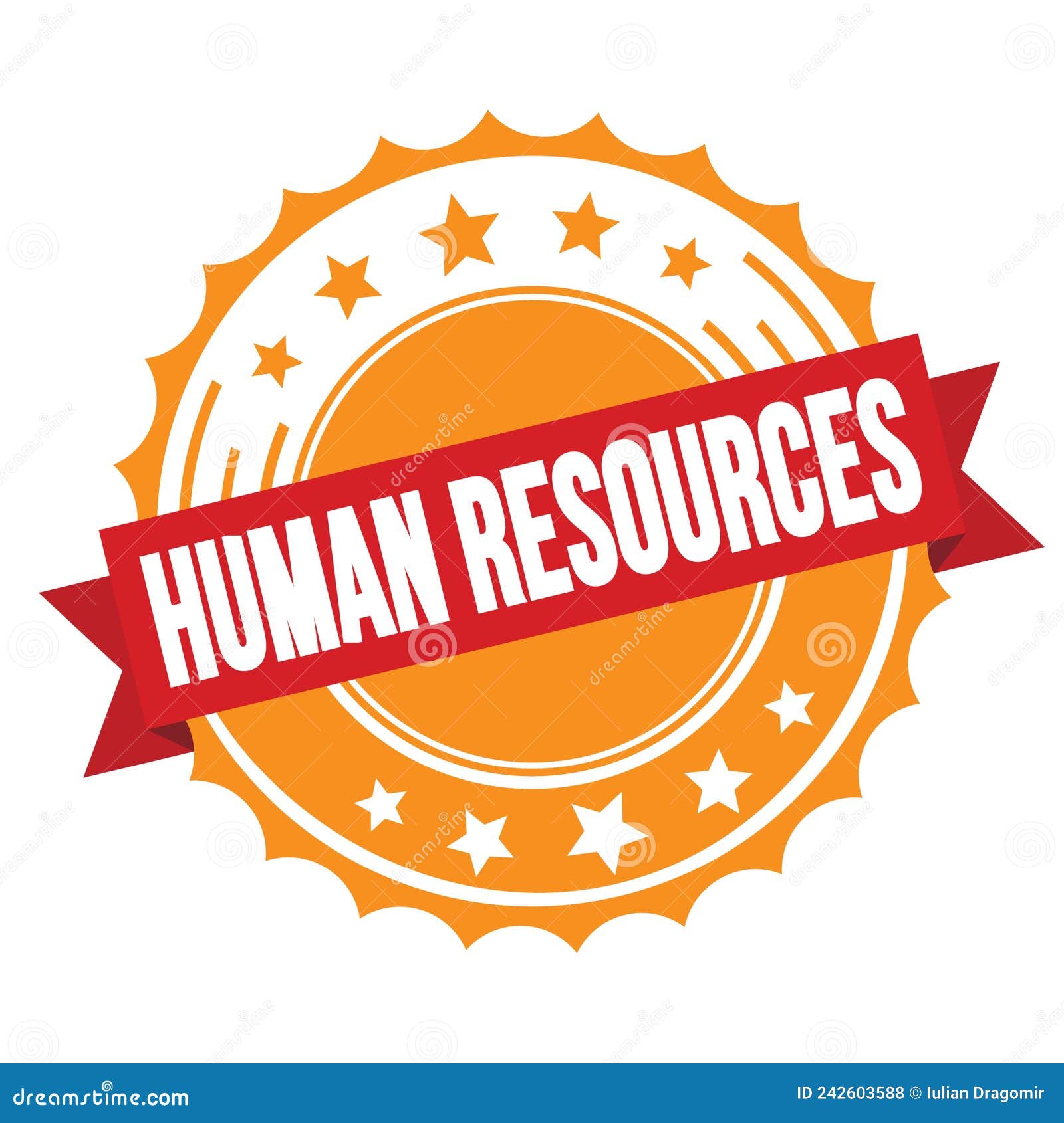 HUMAN RESOURCES Text on Red Orange Ribbon Stamp Stock Illustration ...