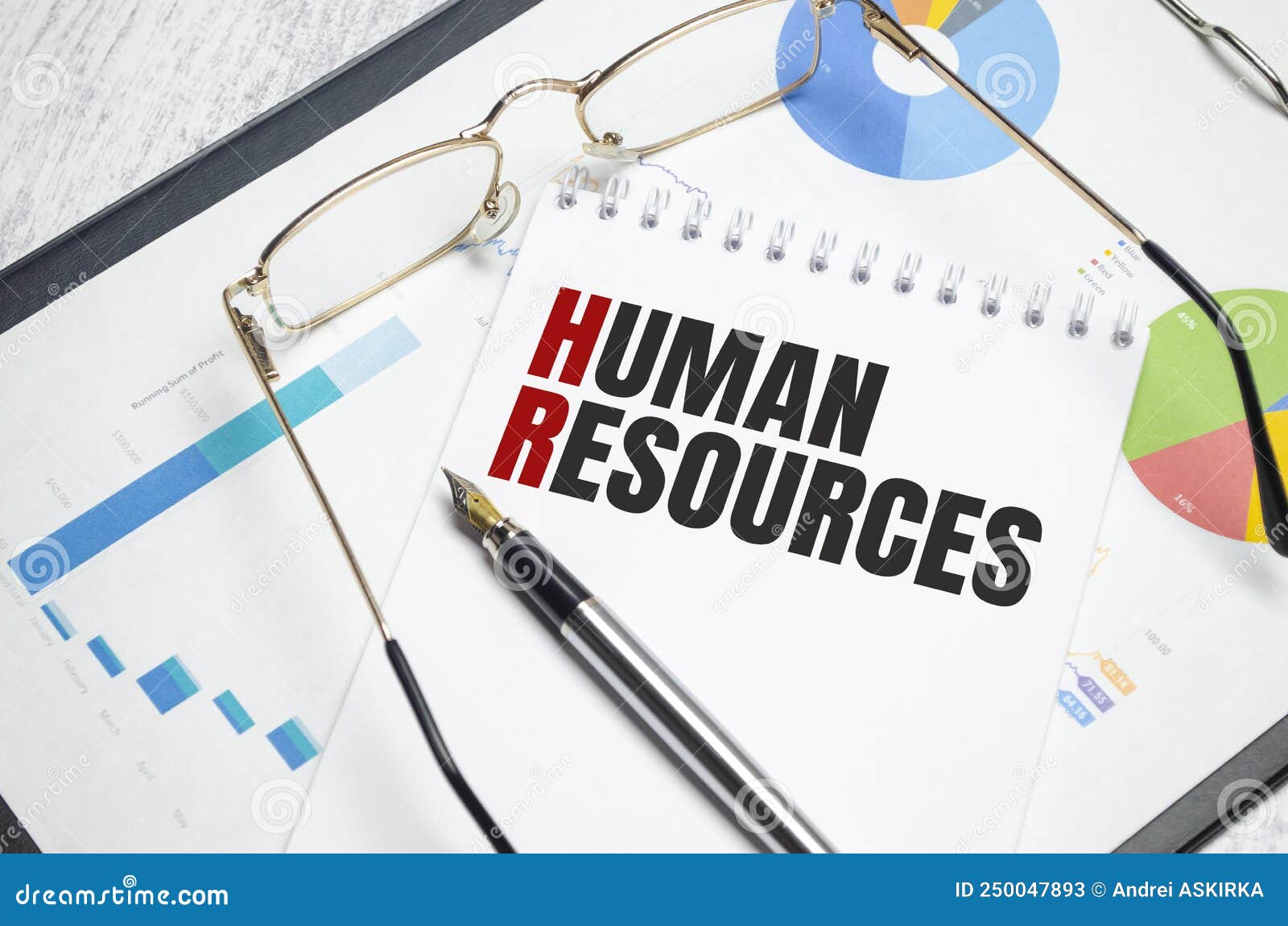 Human Resources Text on White Paper. the Inscription on the Notebook ...