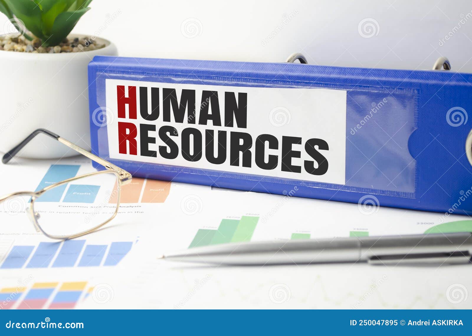 Human Resources Text Written on Folder with Documents Stock Image ...