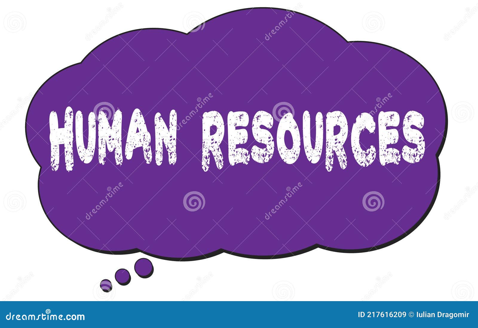 HUMAN RESOURCES Text Written on a Violet Cloud Bubble Stock ...