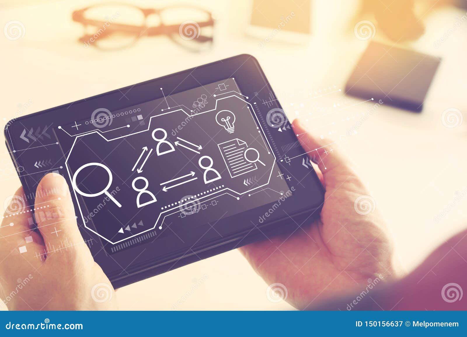 Human Resources Theme with a Tablet Computer Stock Image - Image of ...