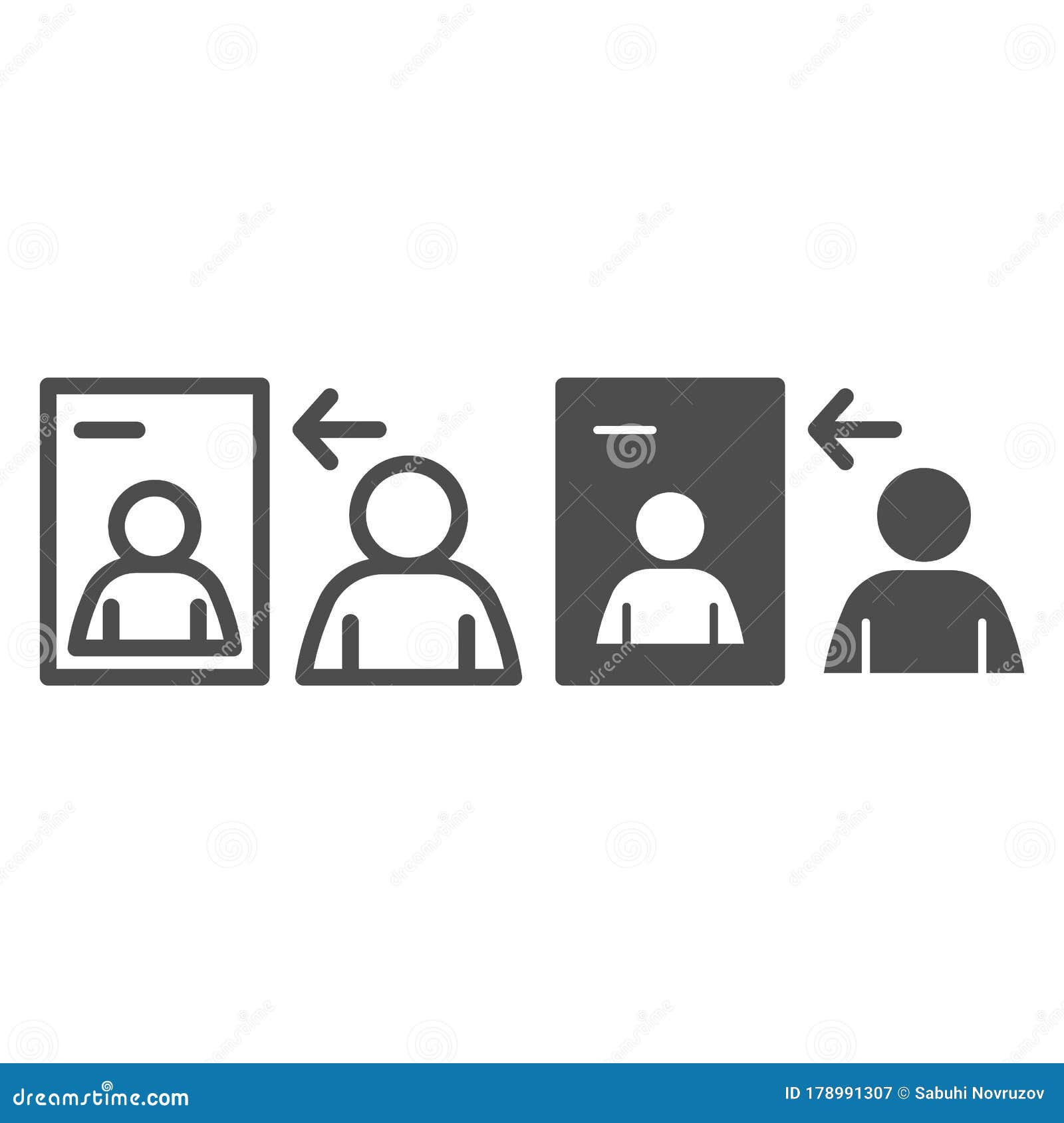 Human Resources Transfer Information Line and Solid Icon. Candidate ...
