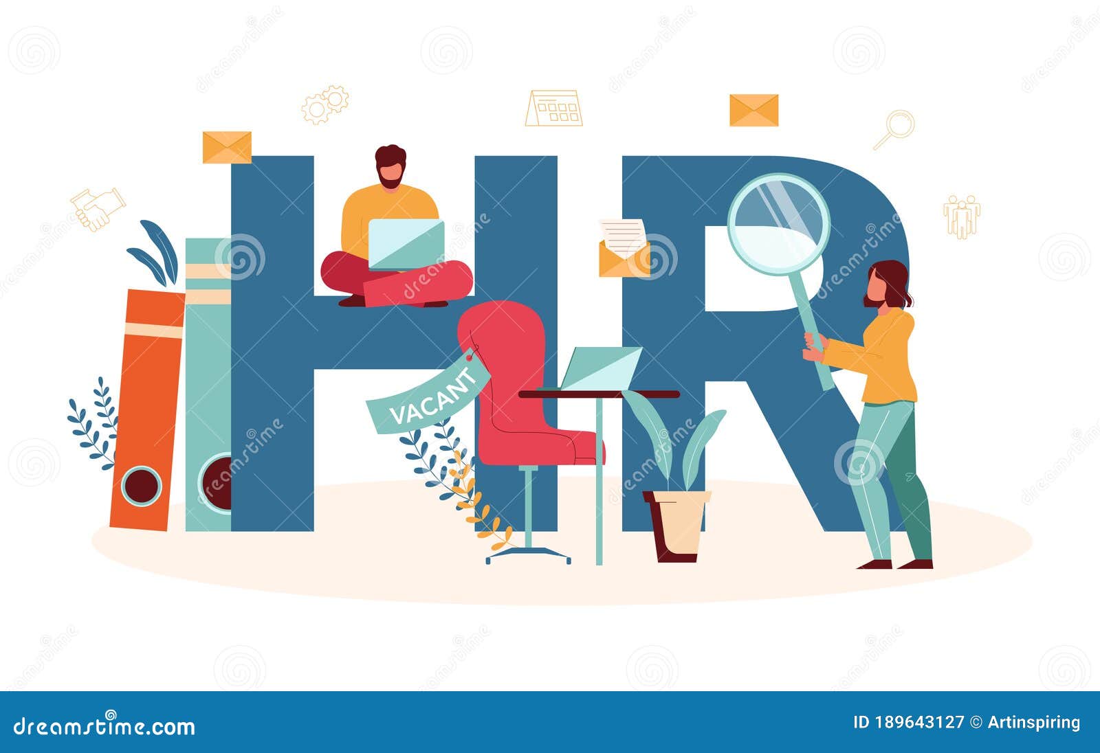 Human Resources Typographic Header Concept. Idea of Recruitment Stock ...