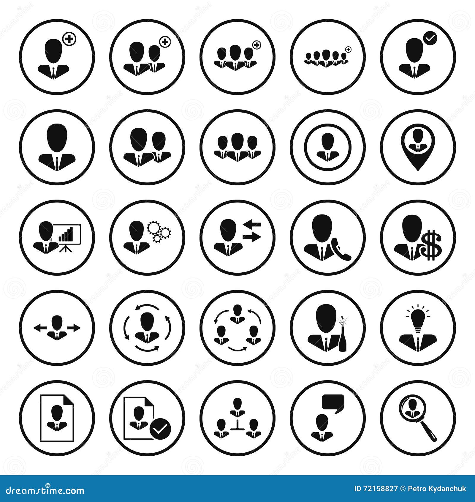 Human Resources and User Management Icons Set. Stock Vector ...