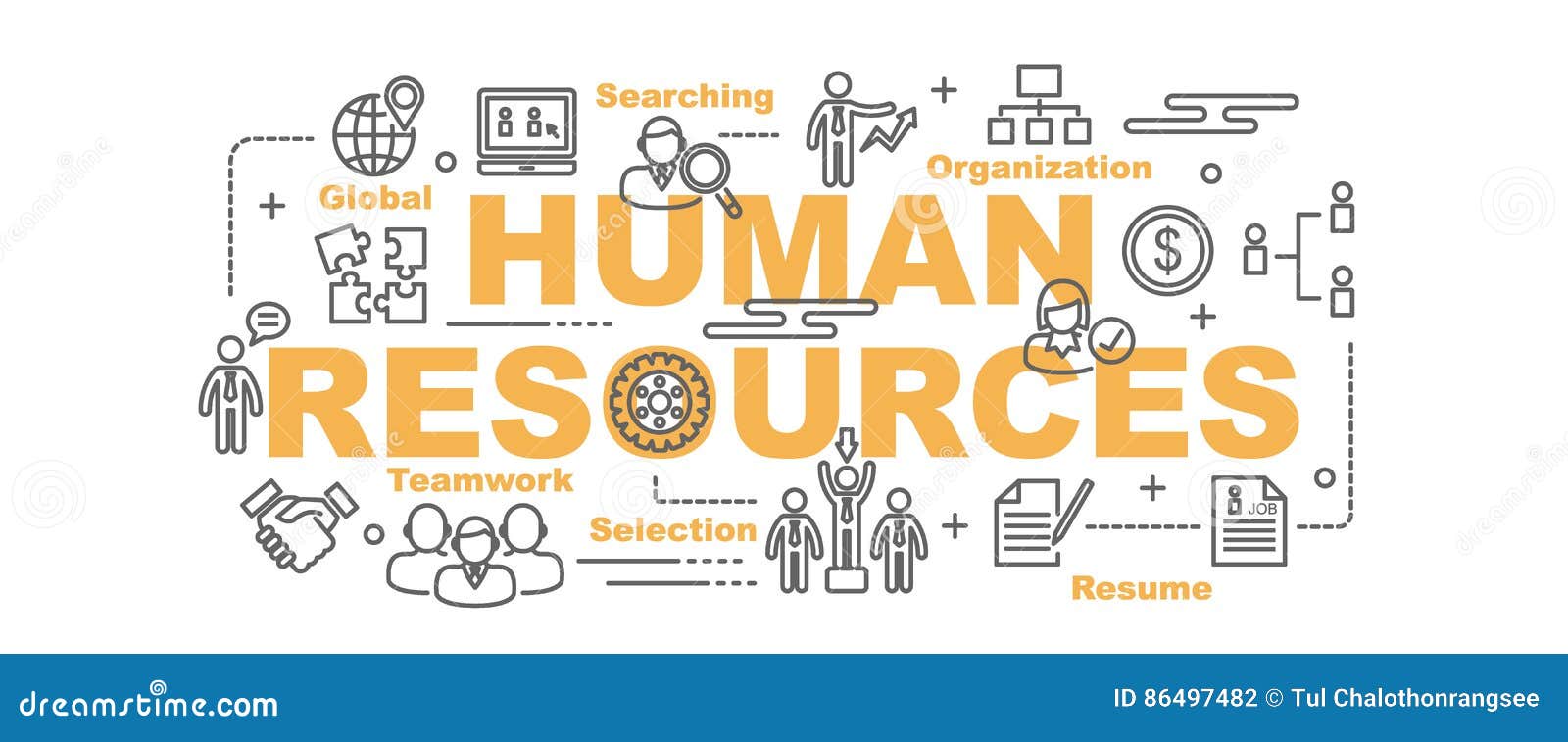 Human Resources Flat Design Infographics With Word Vector Illustration ...