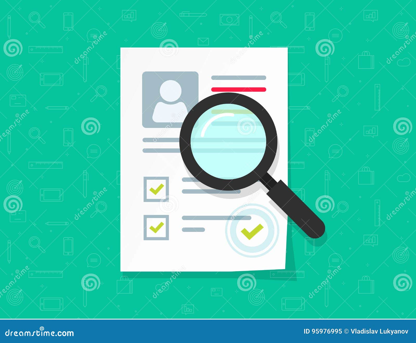 Human Resources Vector, Flat Cartoon Paper Document with Personal Data ...