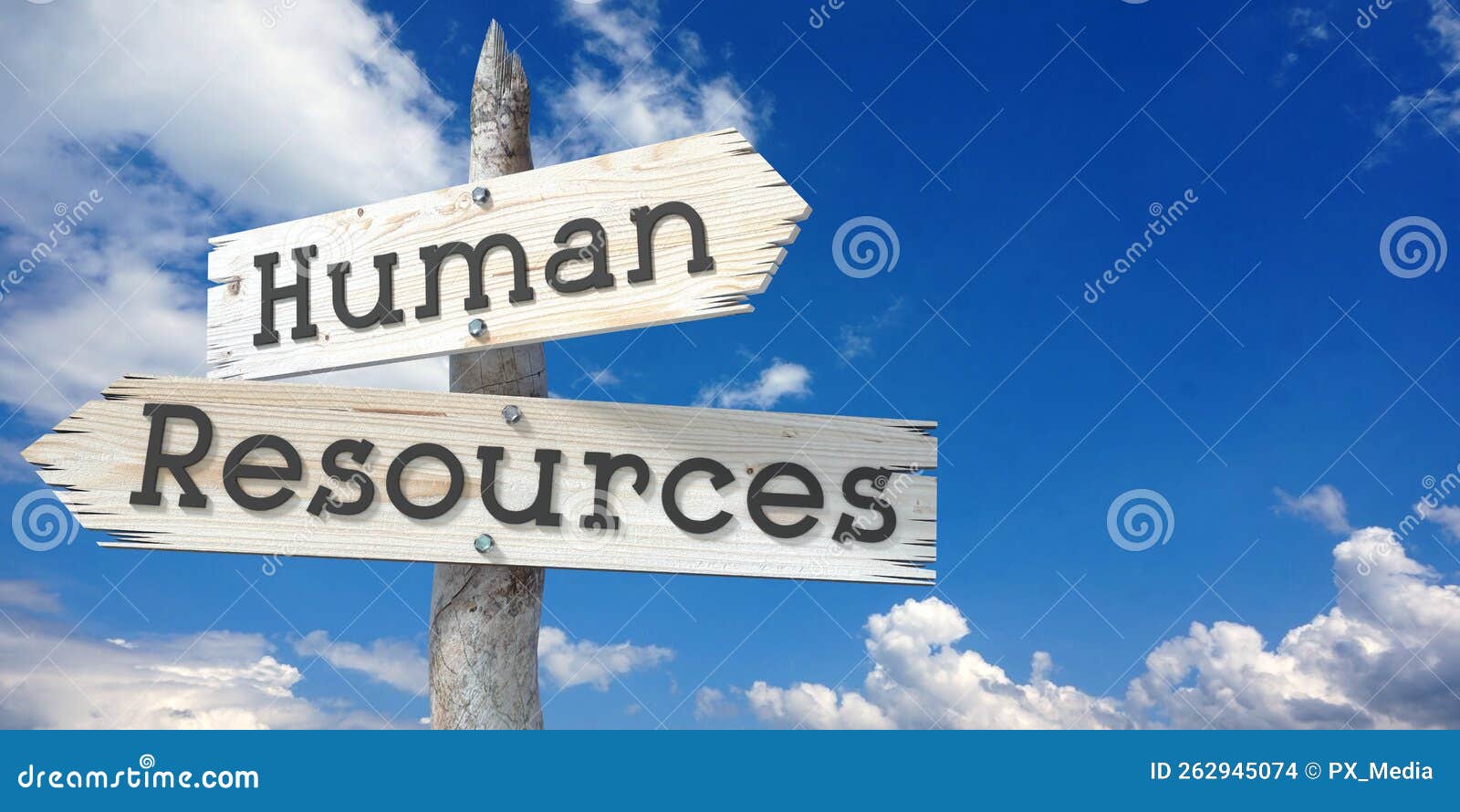 Human Resources - Wooden Signpost with Two Arrows Stock Illustration ...