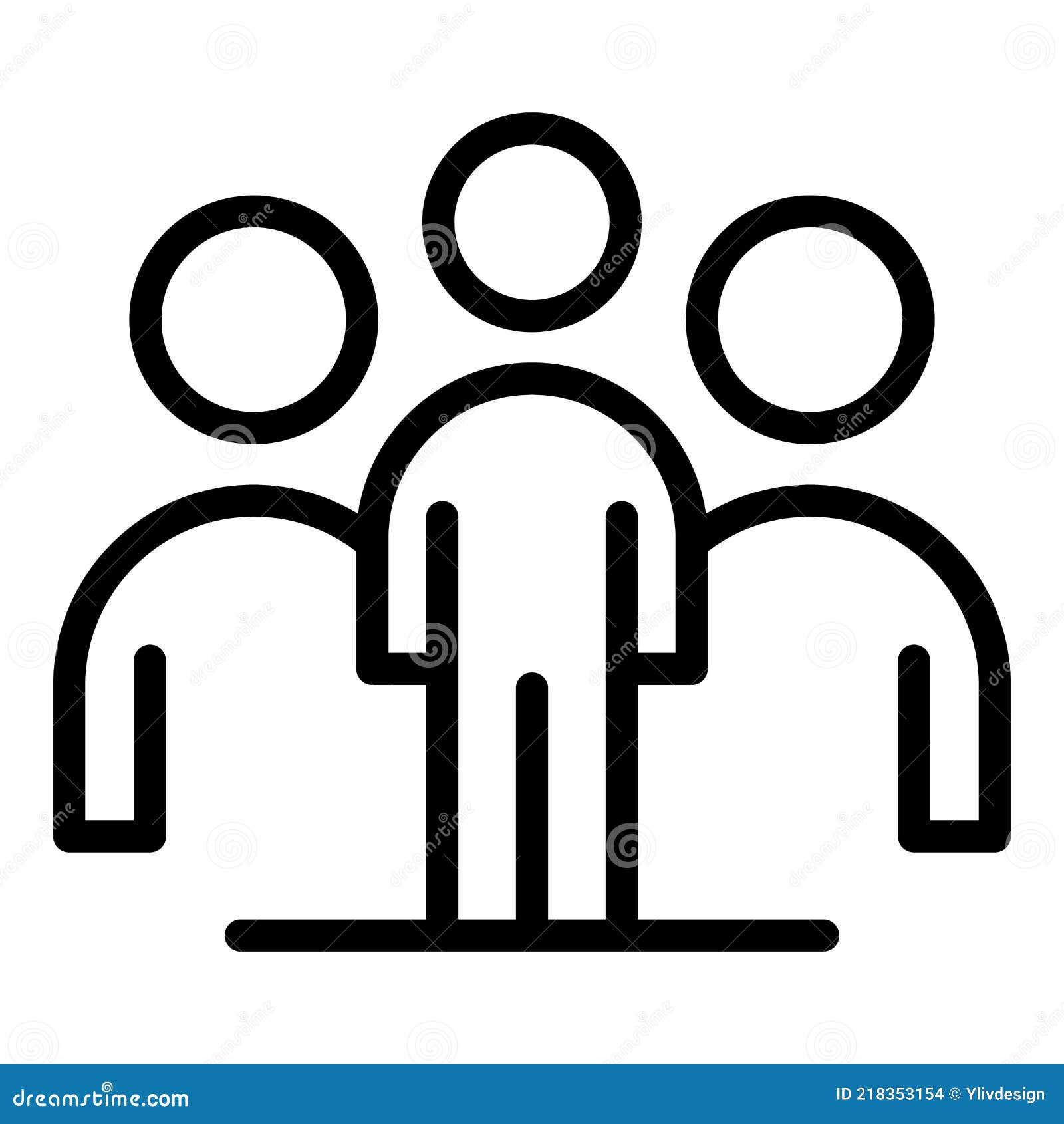 Human Resources Work Group Icon, Outline Style Stock Vector ...
