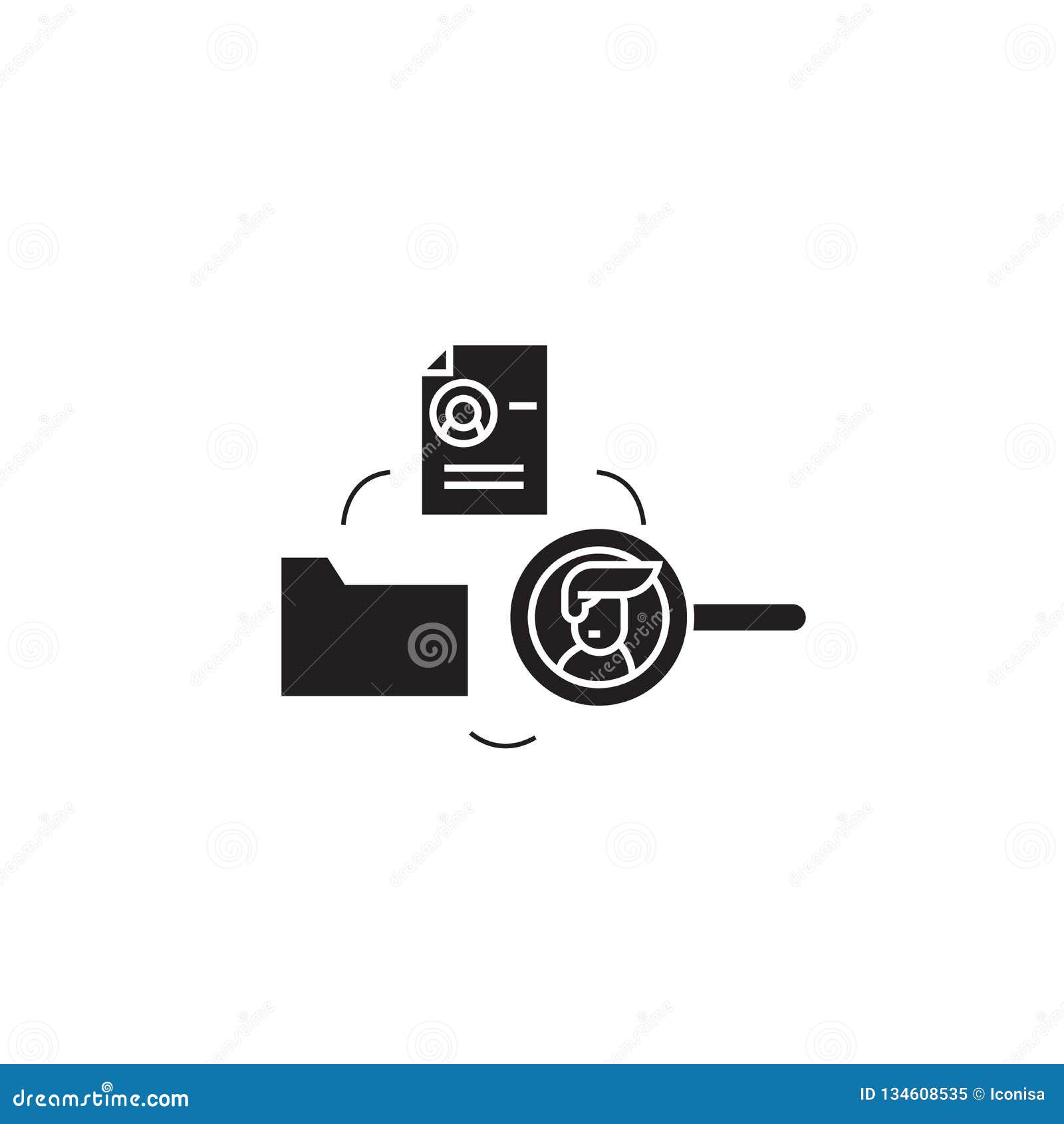 Human Resourse Database Black Vector Concept Icon. Human Resourse ...