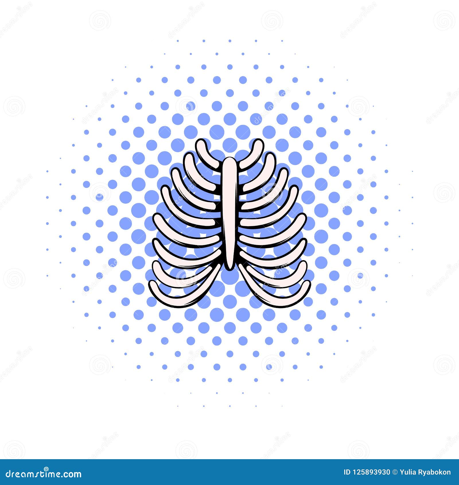 Human Rib Cage Icon, Comics Style Stock Illustration - Illustration of ...