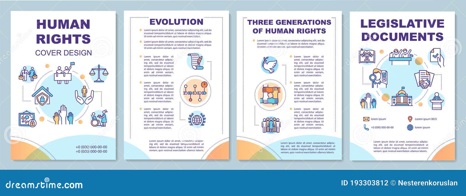 Human Rights Brochure Template Stock Vector - Illustration of magazine ...