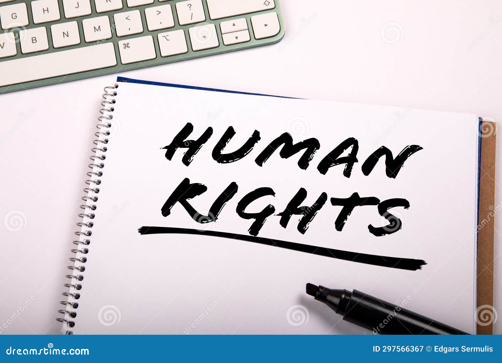 Human Rights Concept. Notepad with Text on White Office Table Stock ...