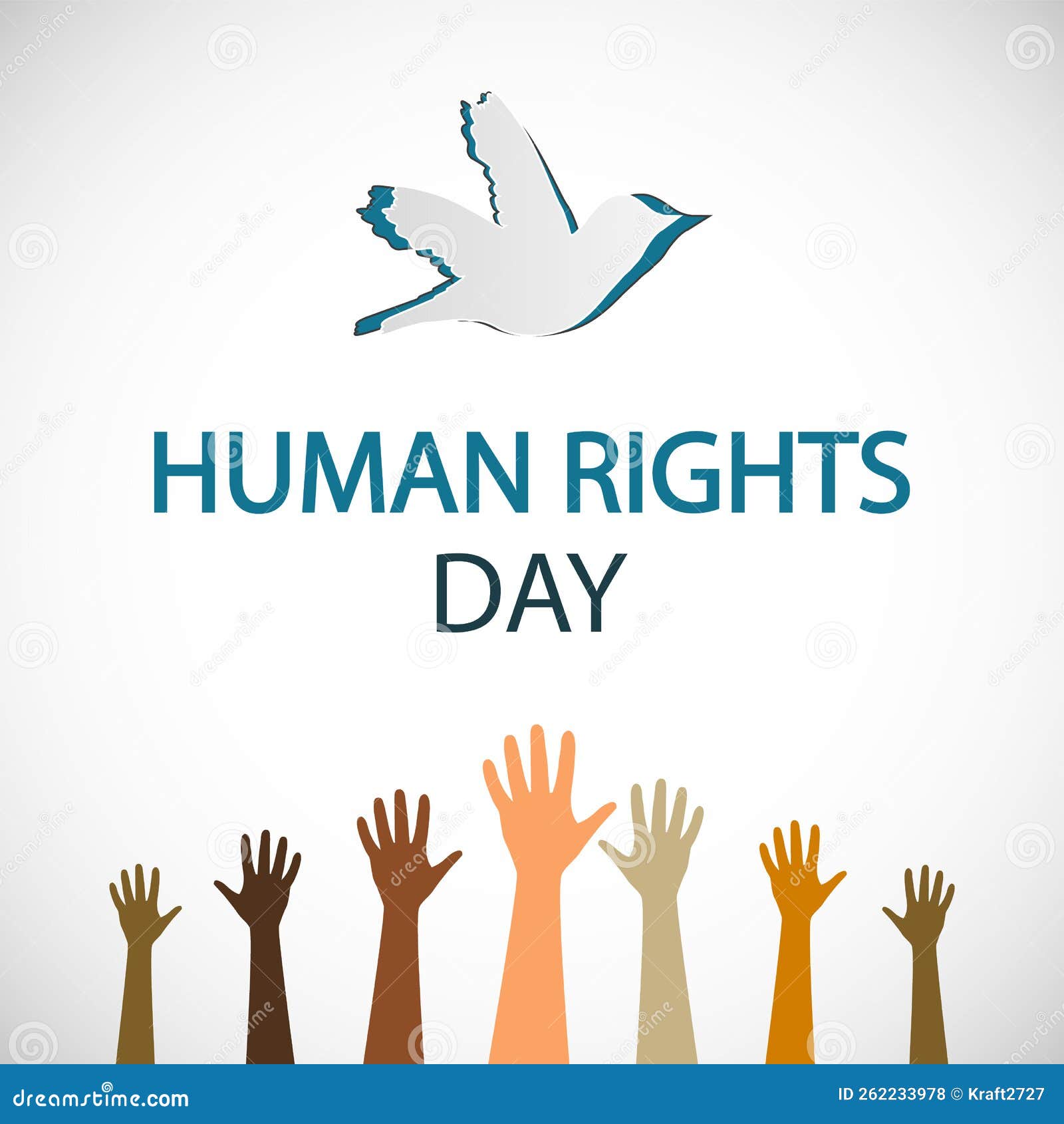 Human rights day hands stock vector. Illustration of help - 262233978