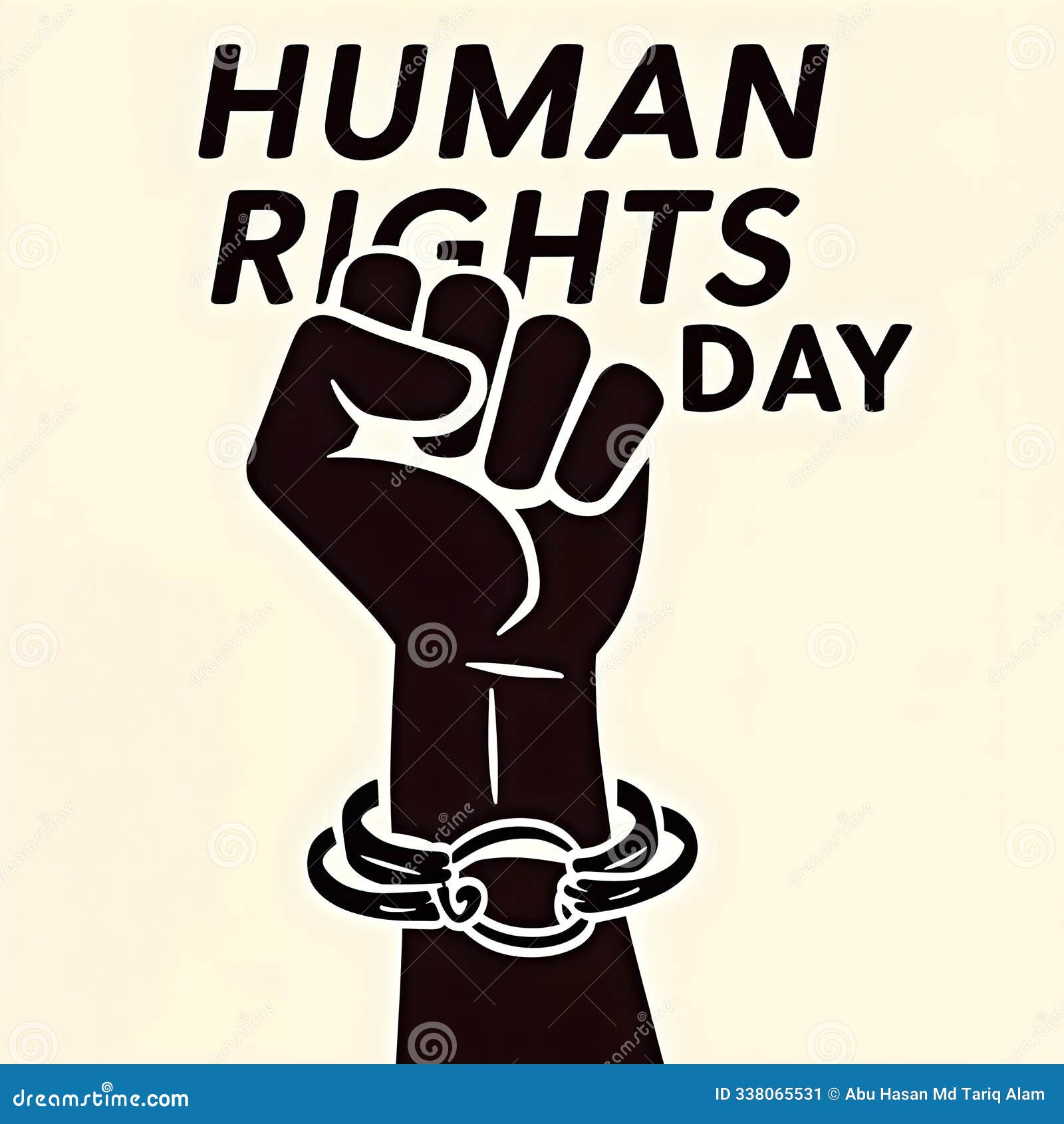 Human Rights Day Poster Featuring a Raised Fist and Broken Shackles ...