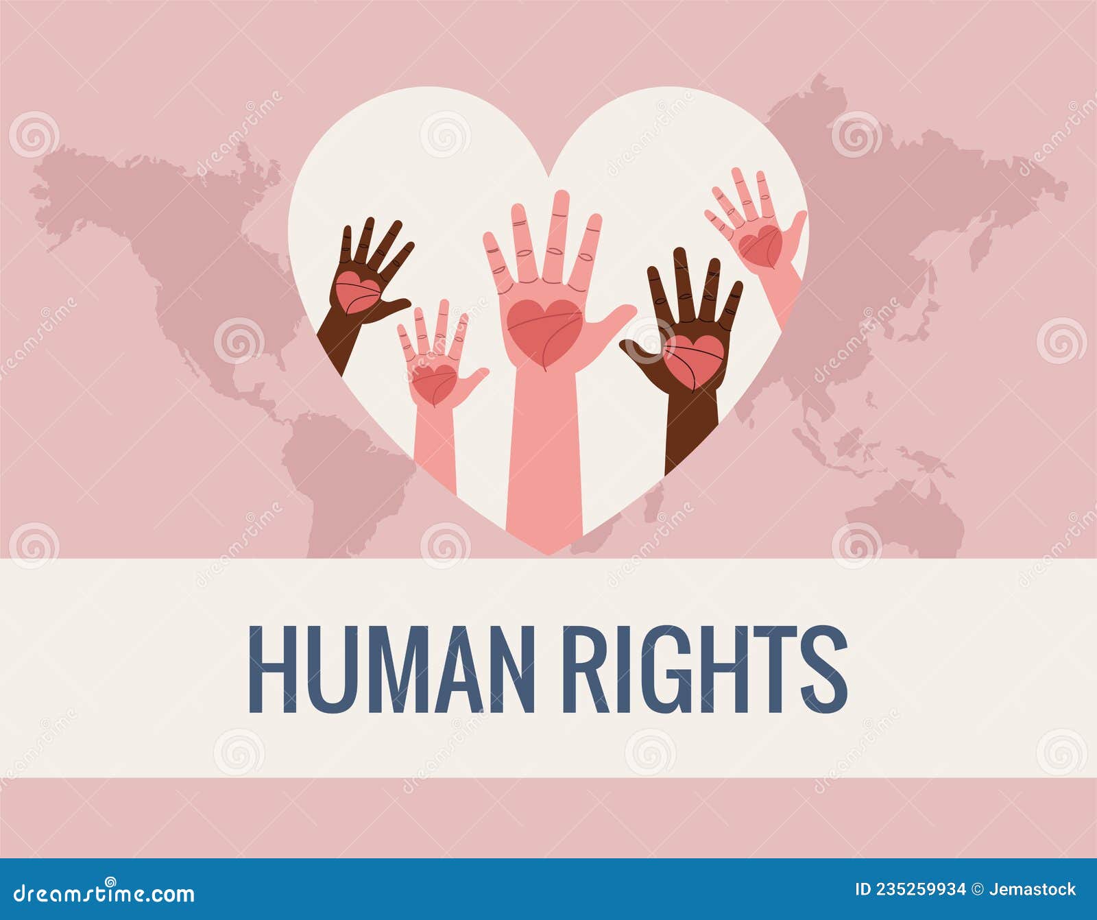 Human Rights Hands in Heart Stock Vector - Illustration of hearts ...