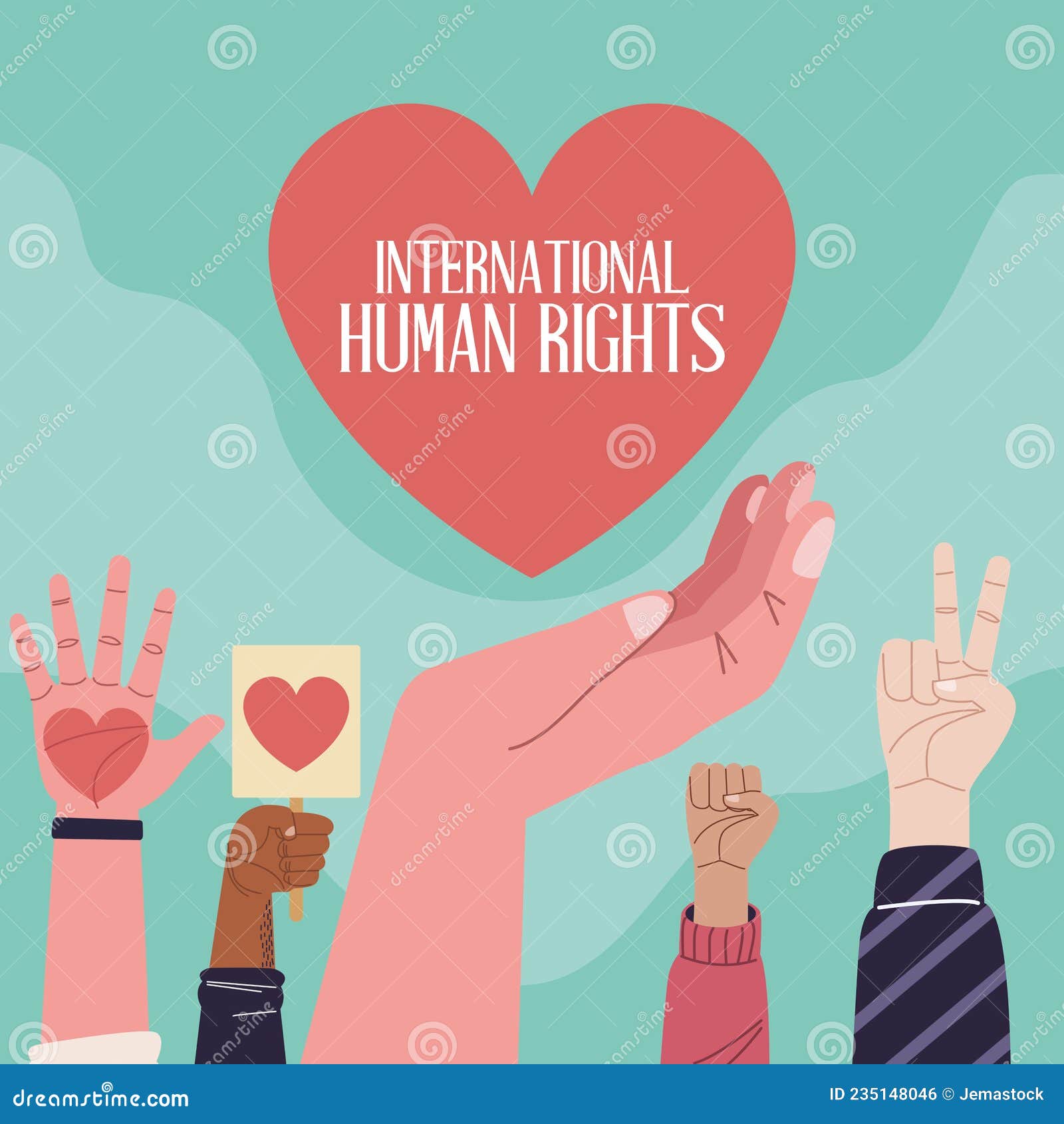 Humans Rights Poster Cartoon Vector | CartoonDealer.com #47155809