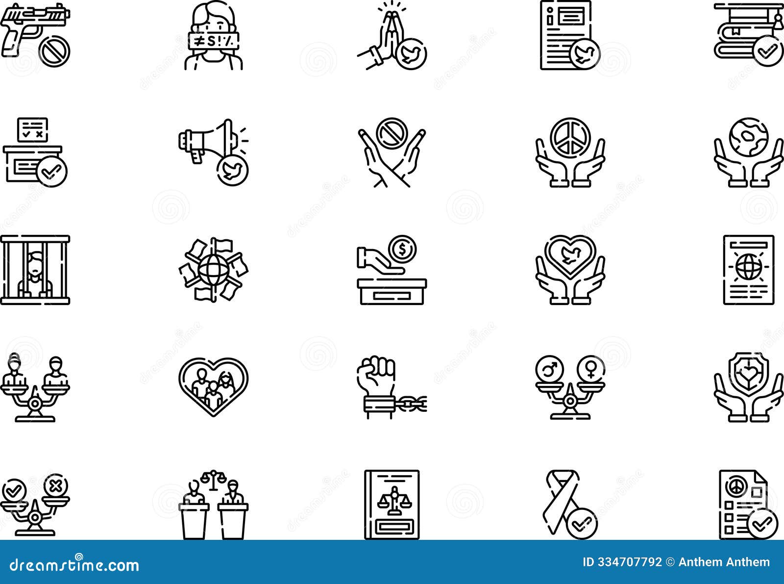 Human Rights Icons Collection is a Vector Illustration with Editable ...