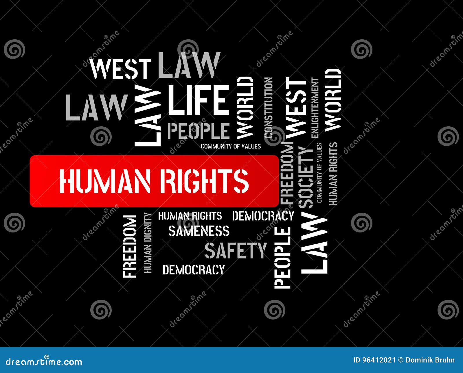 HUMAN RIGHTS - Image with Words Associated with the Topic COMMUNITY of ...