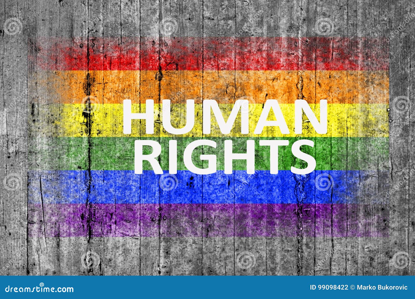 Human Rights and LGBT Flag Painted on Background Texture Gray Concrete ...