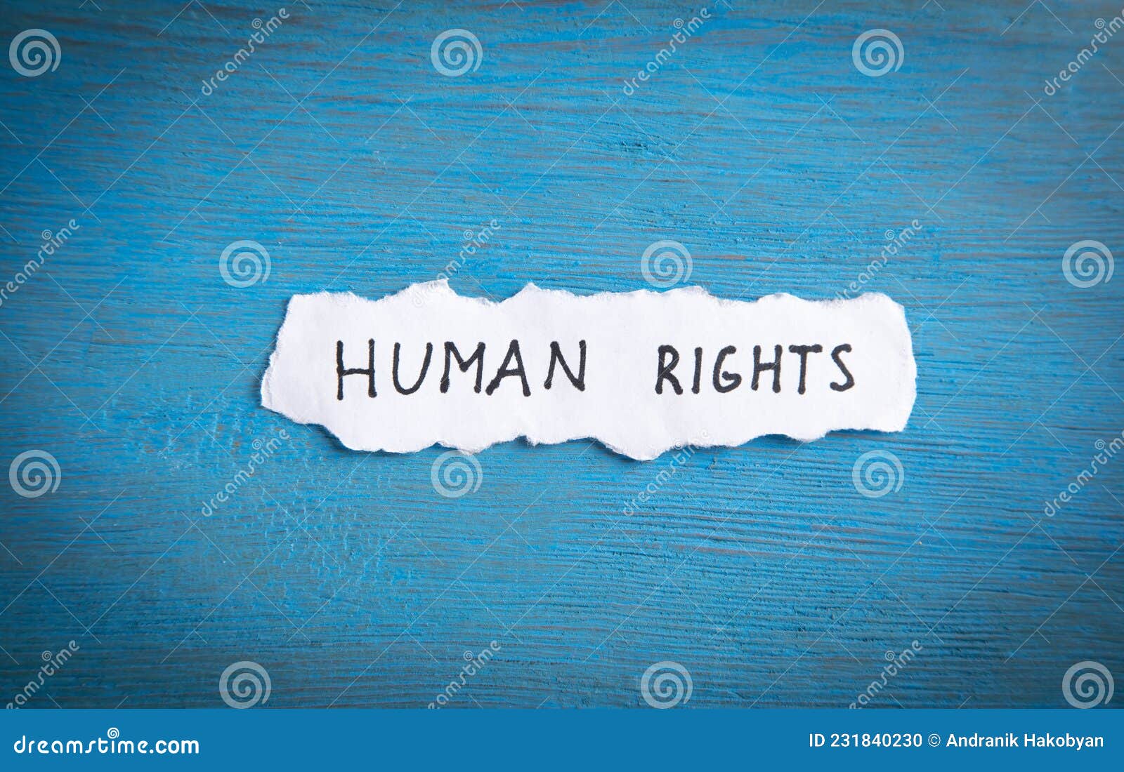 Human Rights Message on the Blue Background Stock Photo - Image of ...