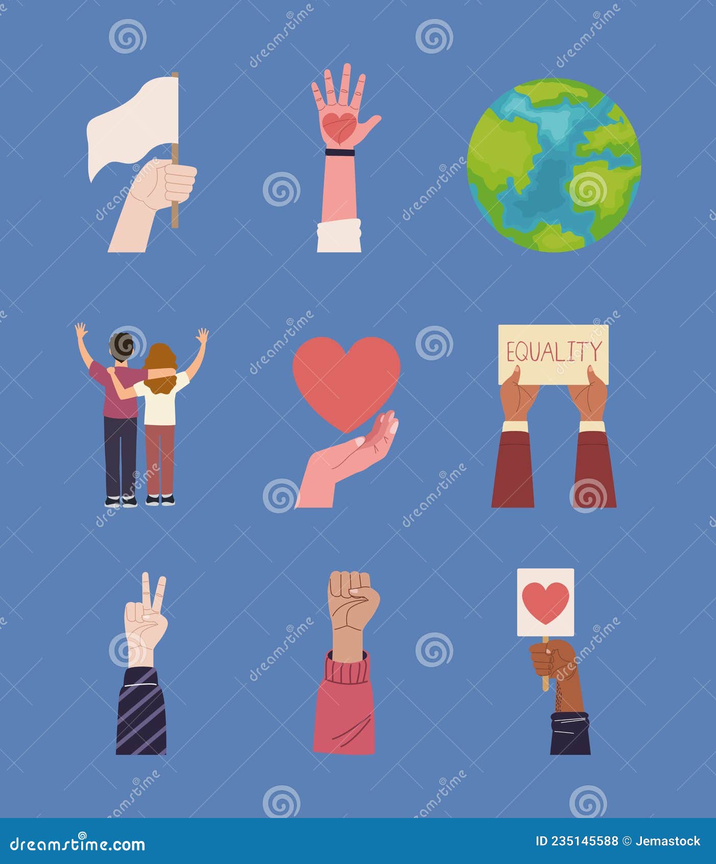Humans Rights Poster Cartoon Vector | CartoonDealer.com #47155809