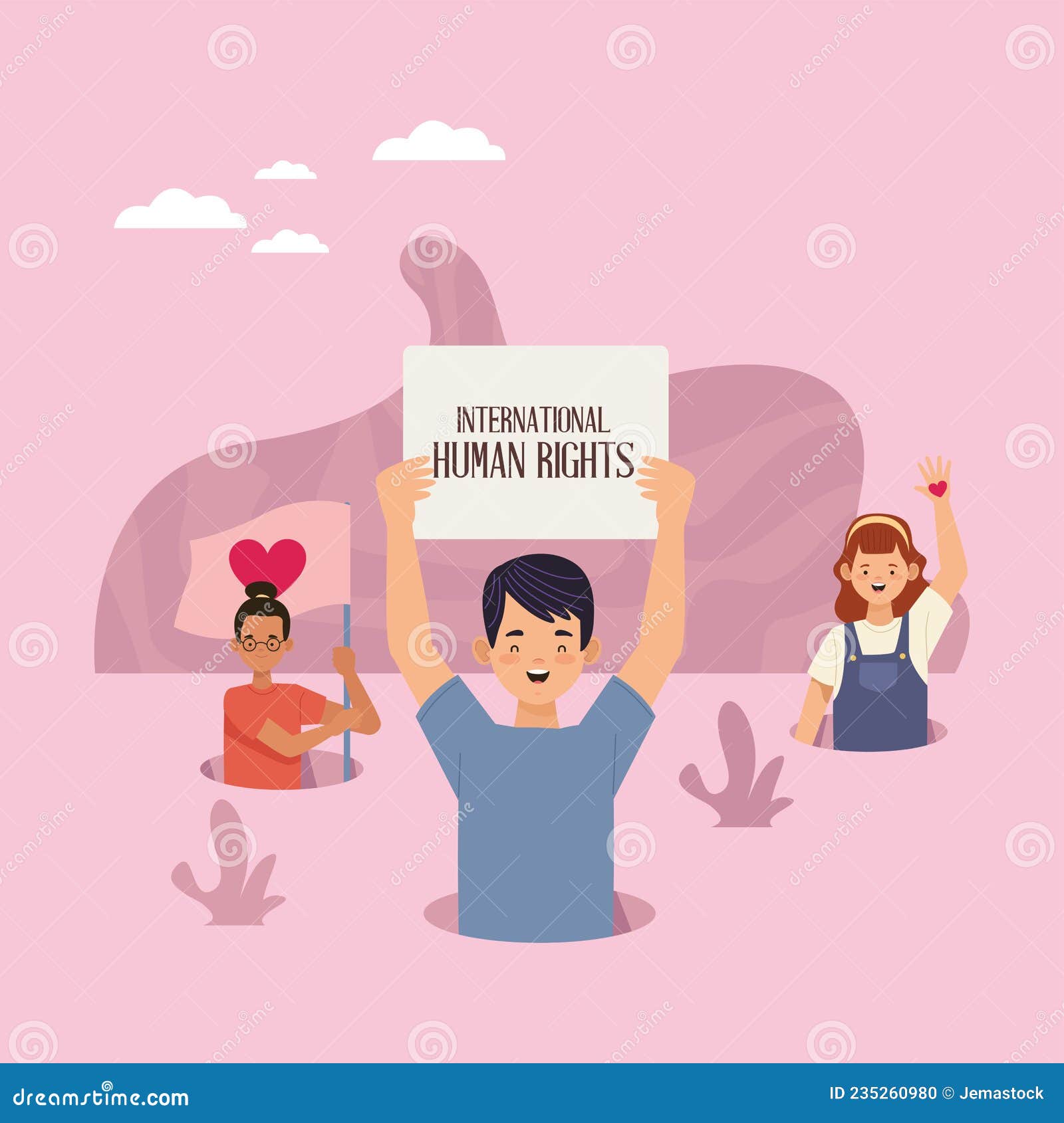 Human Rights Persons a Going Stock Vector - Illustration of rights ...