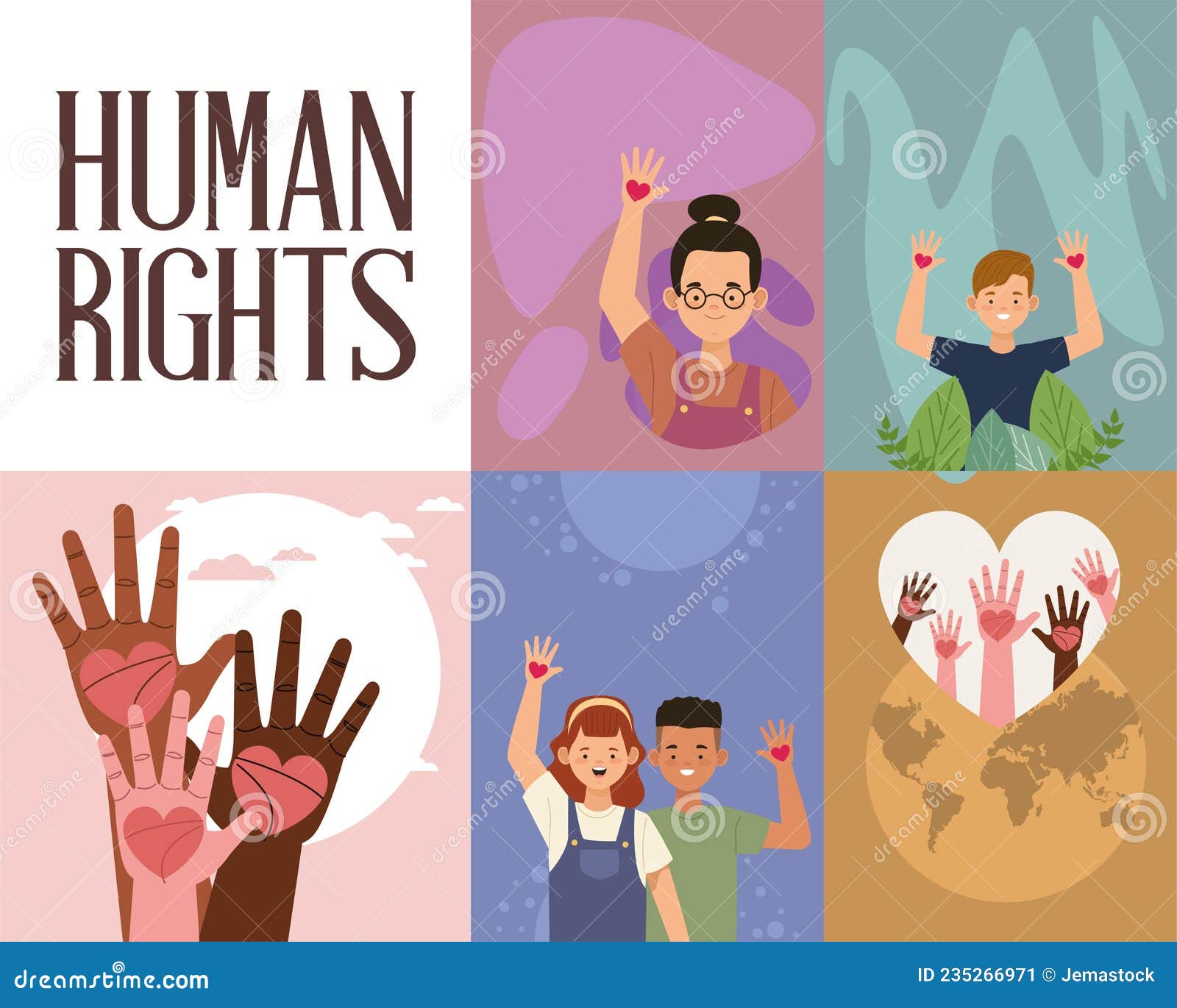 Human rights scenes stock vector. Illustration of right - 235266971