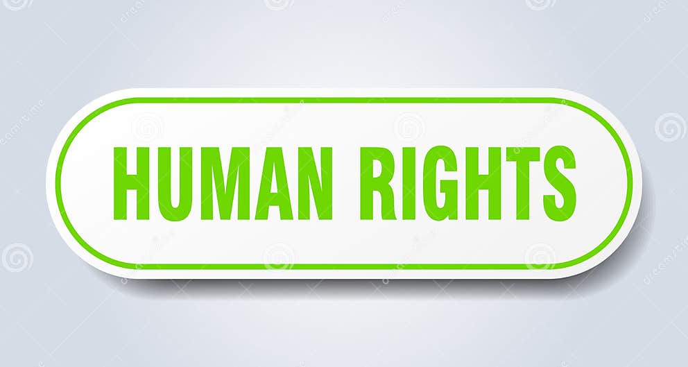 Human Rights Sign. Rounded Isolated Button. White Sticker Stock Vector ...