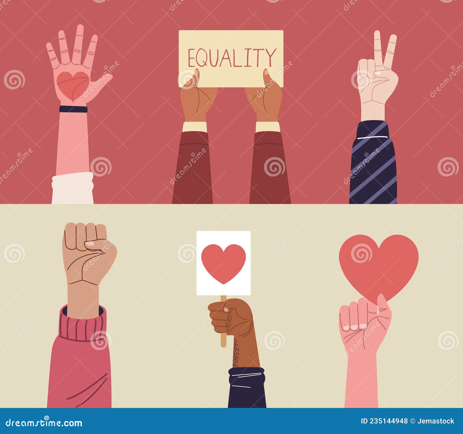 Humans Rights Poster Cartoon Vector | CartoonDealer.com #47155809