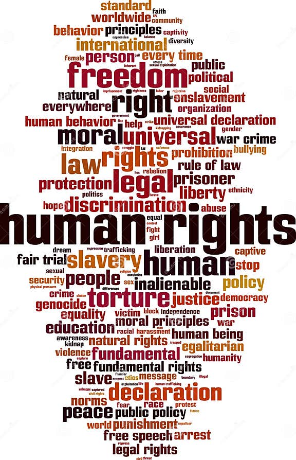 Human rights word cloud stock illustration. Illustration of protection ...