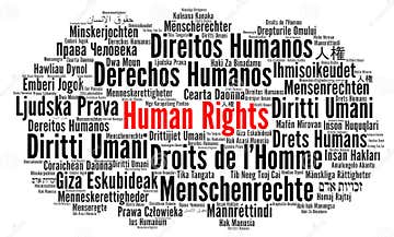 Human Rights Word Cloud in Different Languages Stock Illustration ...