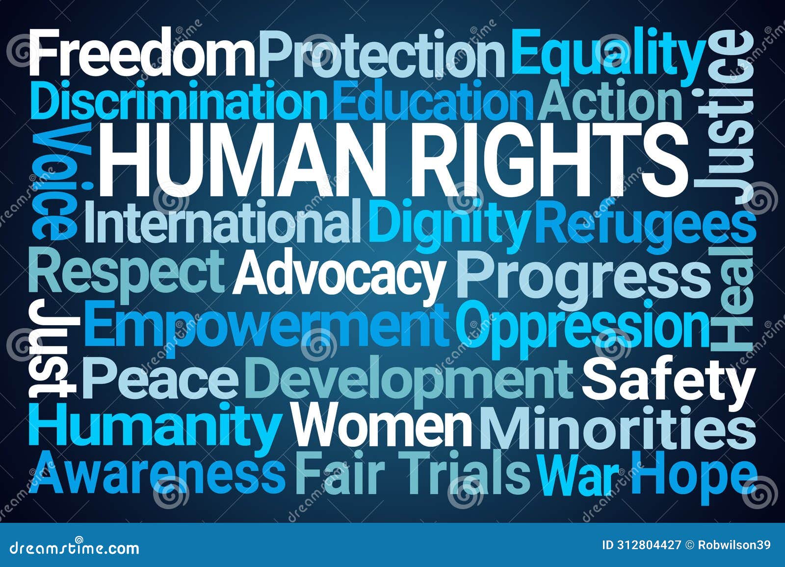Human Rights Word Cloud stock illustration. Illustration of empowerment ...